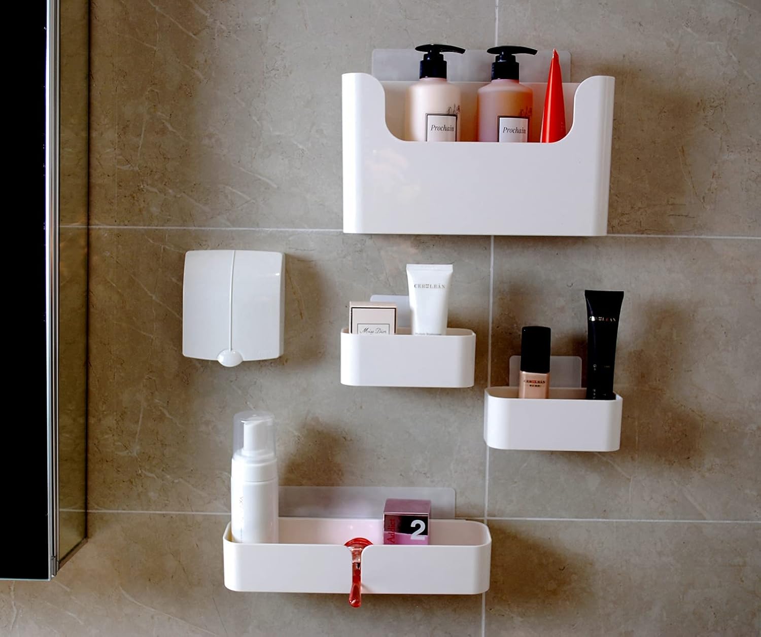Amazon.com: LADYBEE7LES Adhesive Wall Mounted Shelves, Durable ABS ...