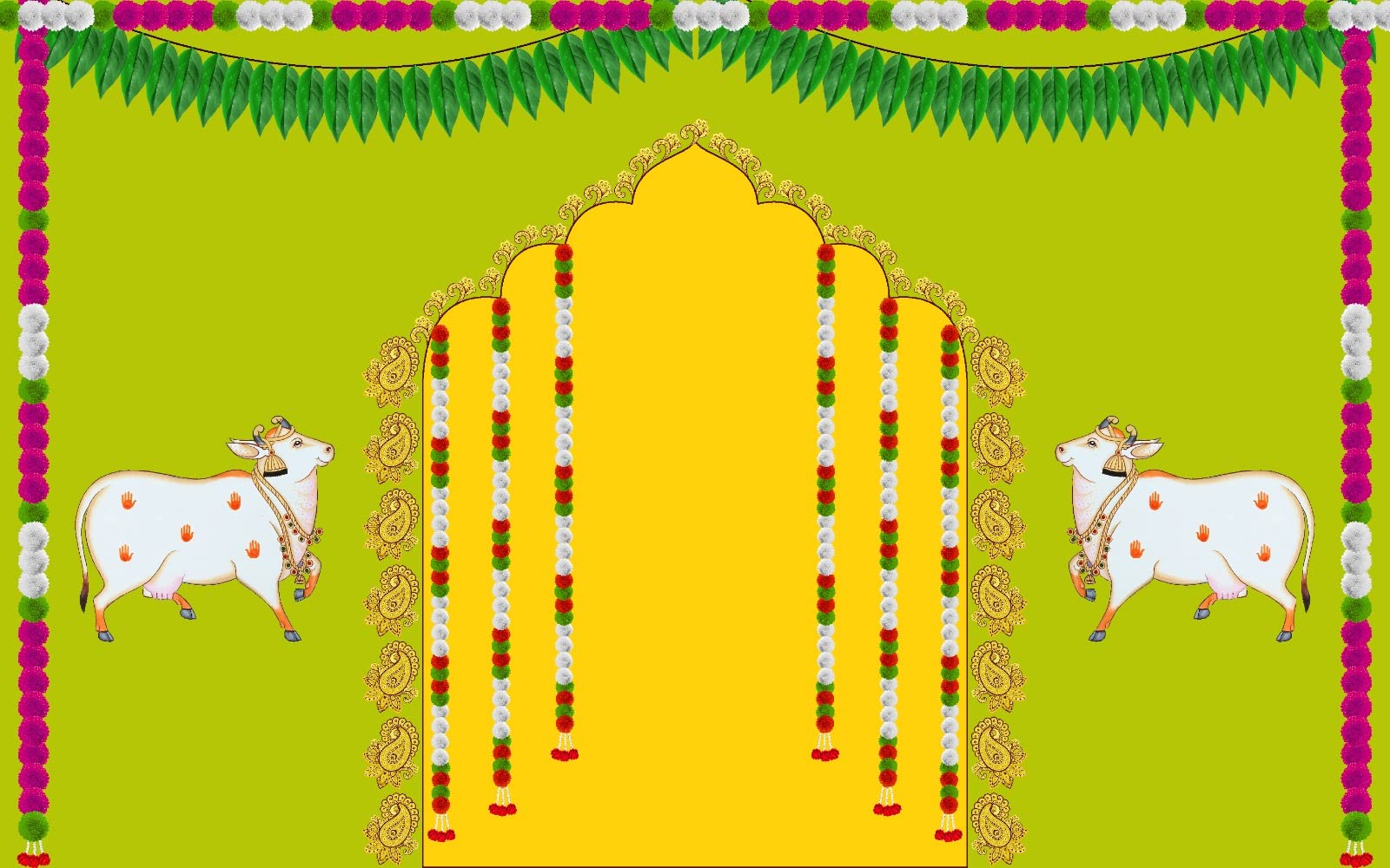 Talambralu Two Face Gaumata Satin 8Ft Gaumatha Backdrop Cloth (Two ...