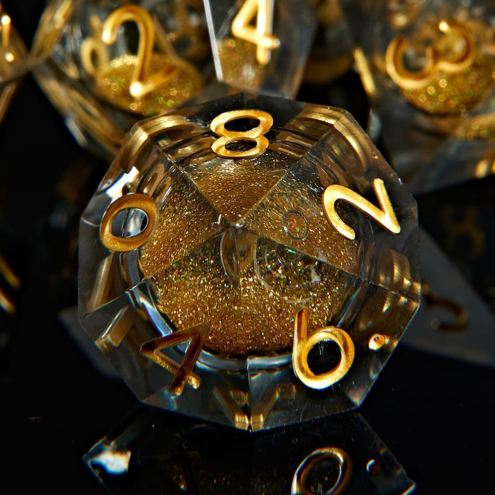 Juego de 7 dados hechos a mano de resina de bolas de arena movediza ...