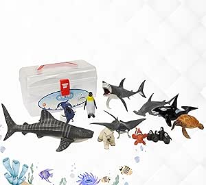 RLS Sea Animal Large Jumbo Solid Figures 12Pcs Realistic Toy Fish Sea ...