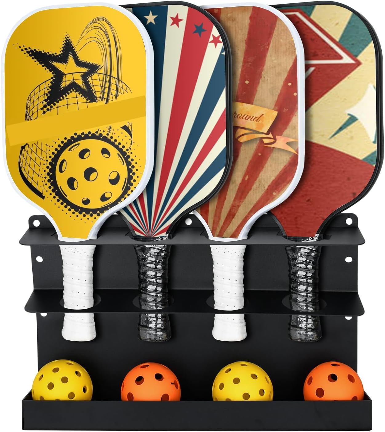Amazon.com : TOPOWN Pickleball Paddles Rack/Ball Rack – Holds 4 Paddles ...