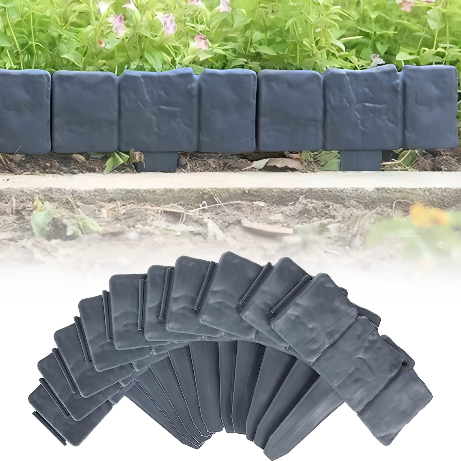Garden Edging Border,25.5ft Plastic Landscape Edging,Garden Edging for ...