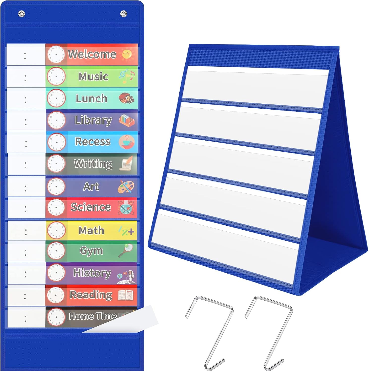 Amazon.com: Sherr 2 Pieces 14 Pockets Daily Schedule Pocket Chart ...