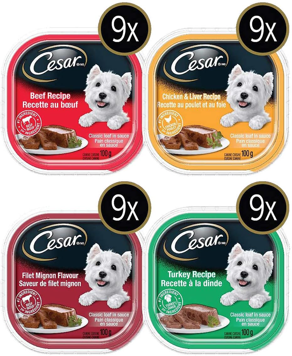 Cesar Food for Small Dogs Variety Product of U.S.A 36 X 100 Grams Net ...