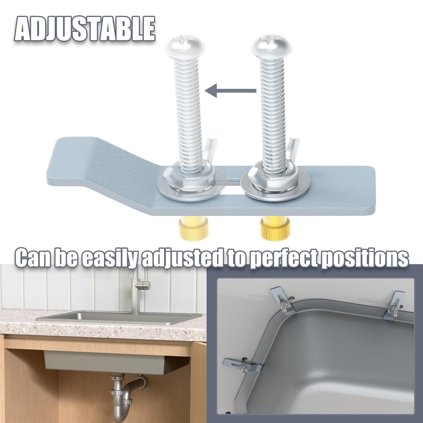 Snapklik.com : Undermount Sink Clips, 10 Pack Sink Clips Kit, Heavy ...