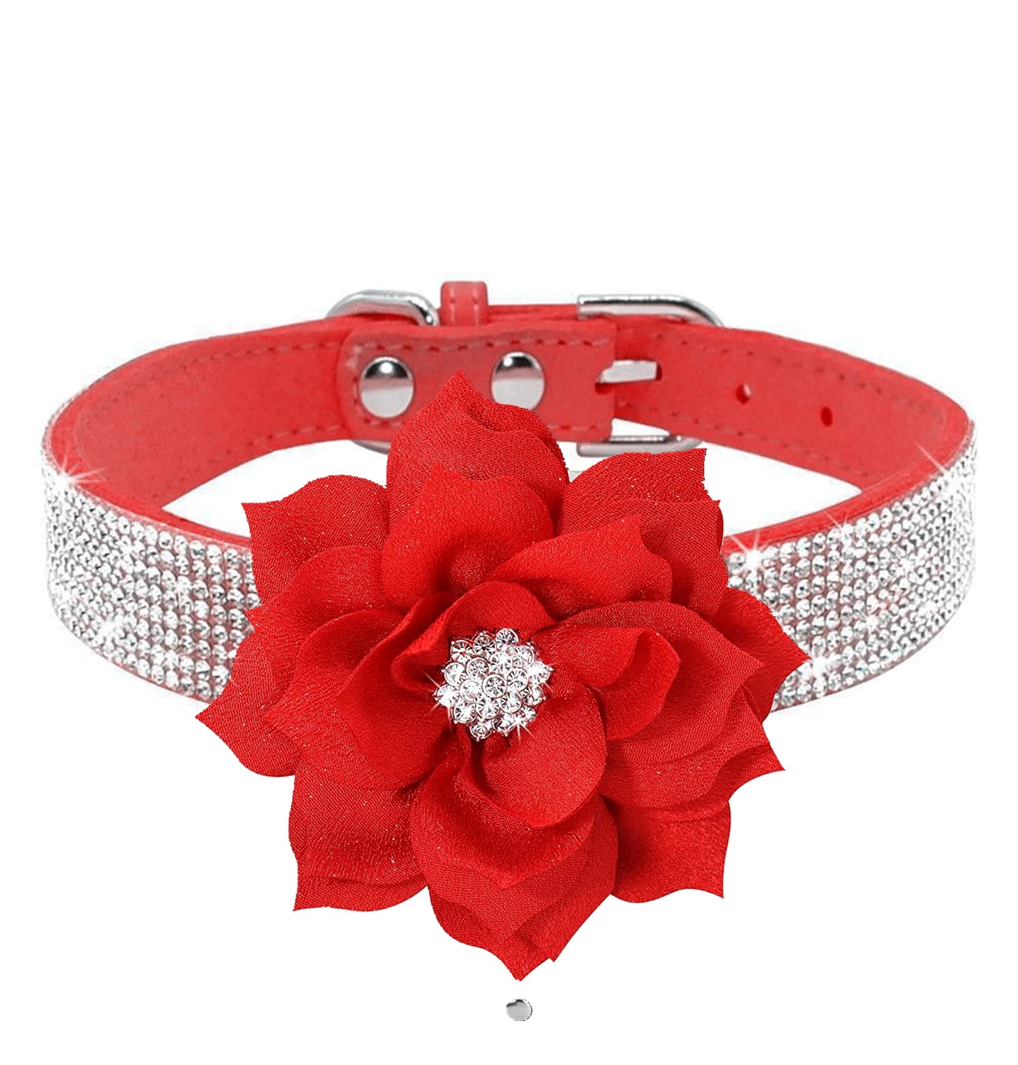 Haoyueer Rhinestone Dog Collar, Cute Dazzling Sparkling Soft Suede ...