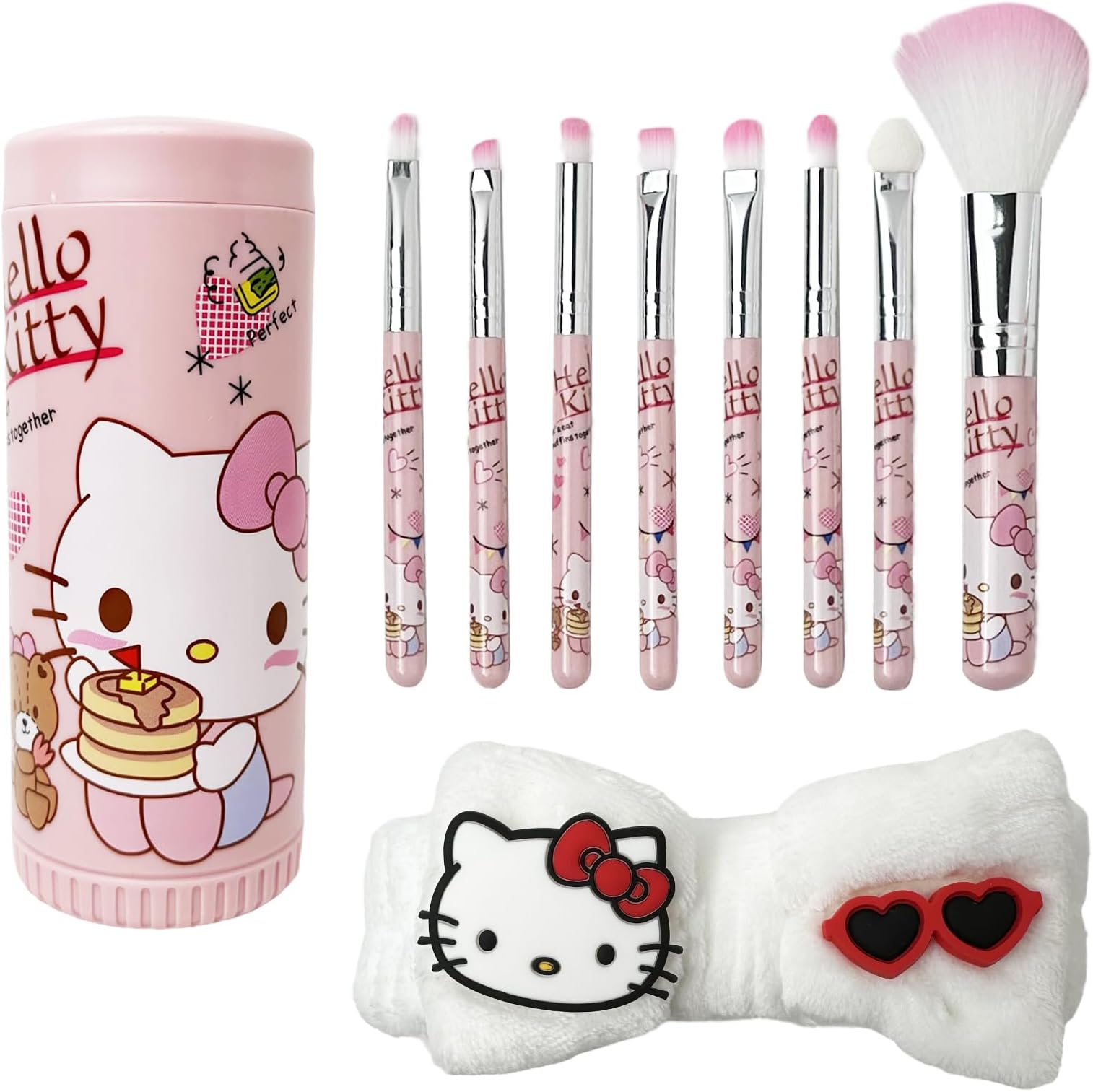 Amazon.com : 12 PCS Kawaii Cat Makeup Brush with Cartoon Cat Mirror ...