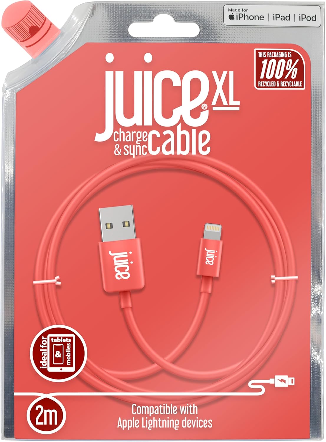 Juice XL 2m Apple Lightning Cable - USB to Lightning iPhone Charger ...