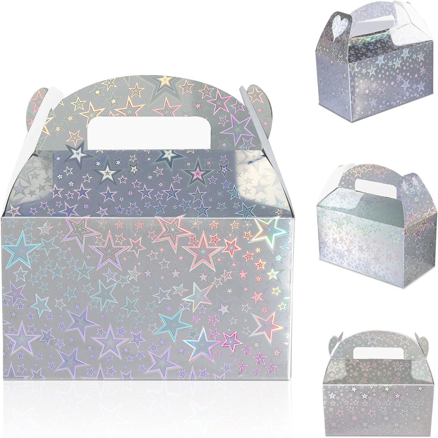 Amazon.com: Iridescent Star Party Favor Treat Box, 24pcs Holographic ...