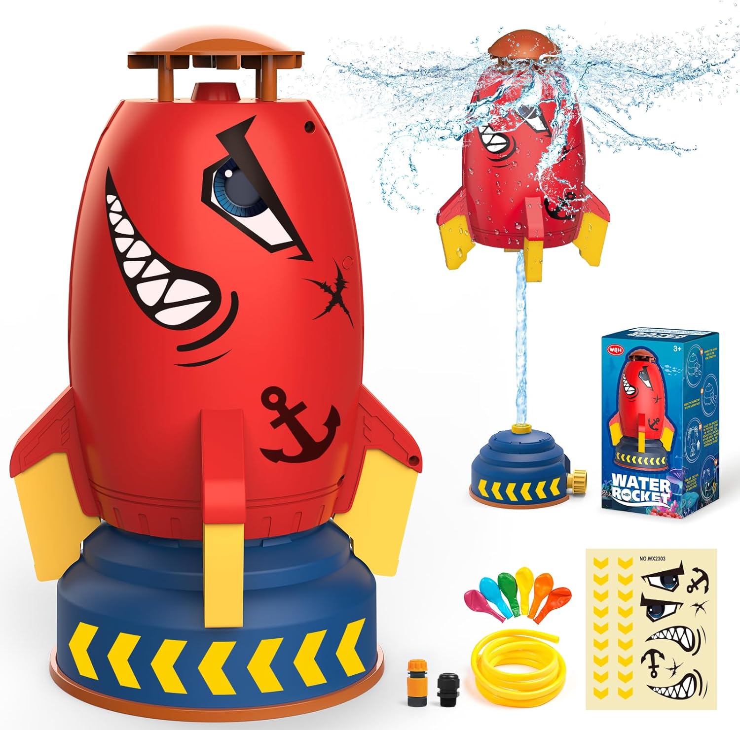 Amazon.com: Outdoor Water Toys Rocket Sprinkler for Kids, DOLNOW Rocket ...