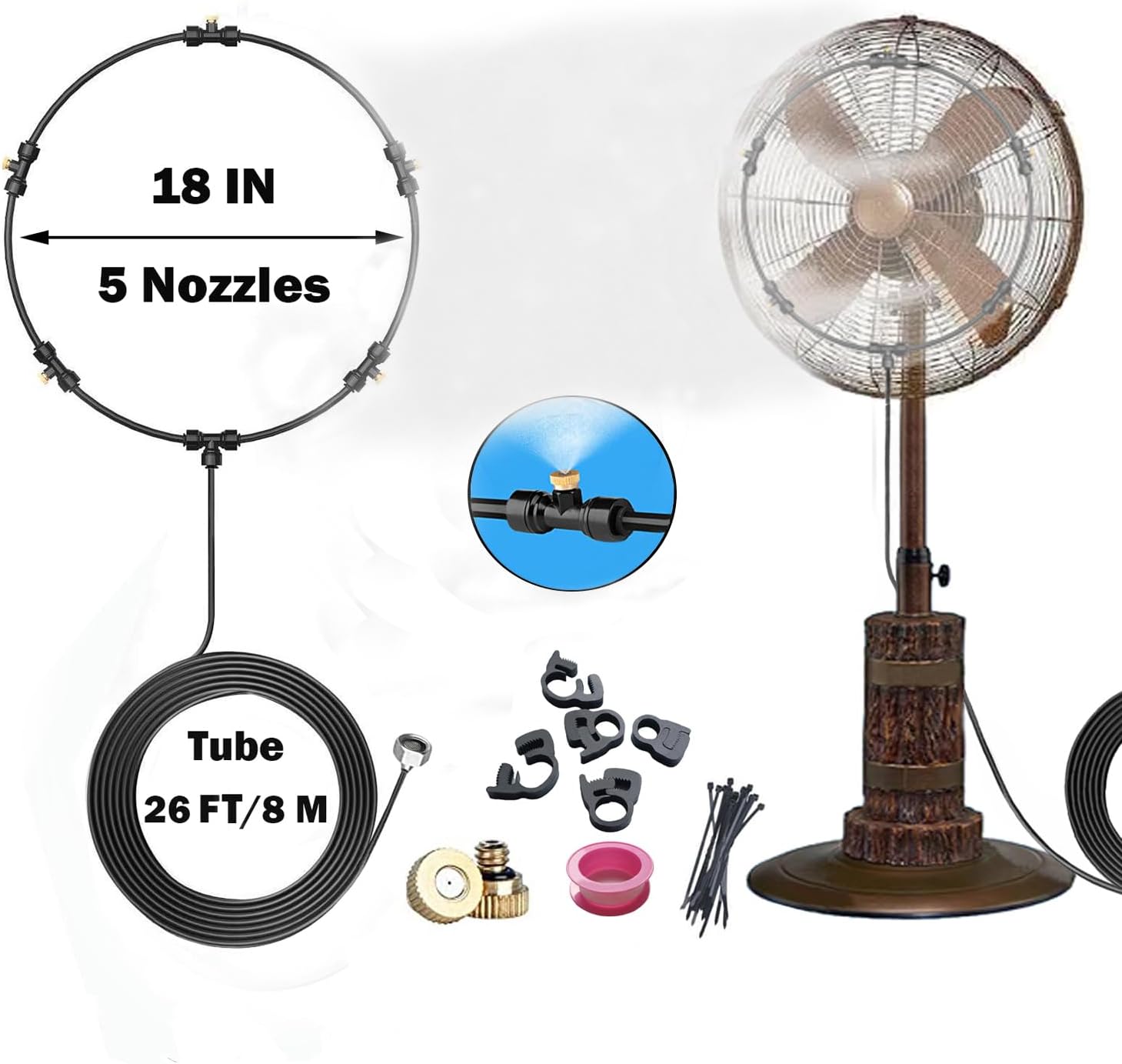 Amazon.com: Laboomkey Stay Cool Outdoors with 18 Inch Misting Fan Kit ...