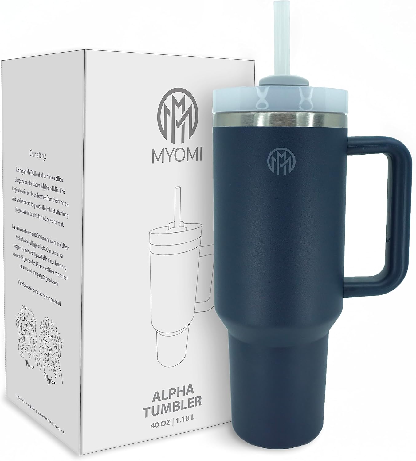 Amazon.com: MYOMI 40oz Tumbler With Handle Large Travel Mug with Lid ...