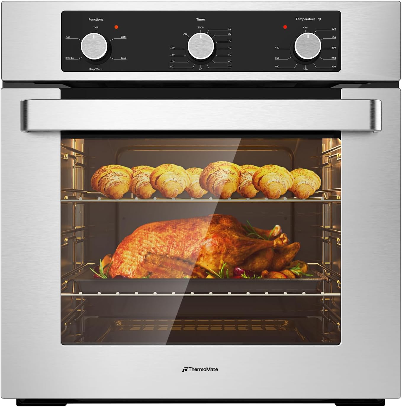 Amazon.com: GarveeTech Single Wall Oven 24", 2.5 Cu.f (70L) Built-in ...