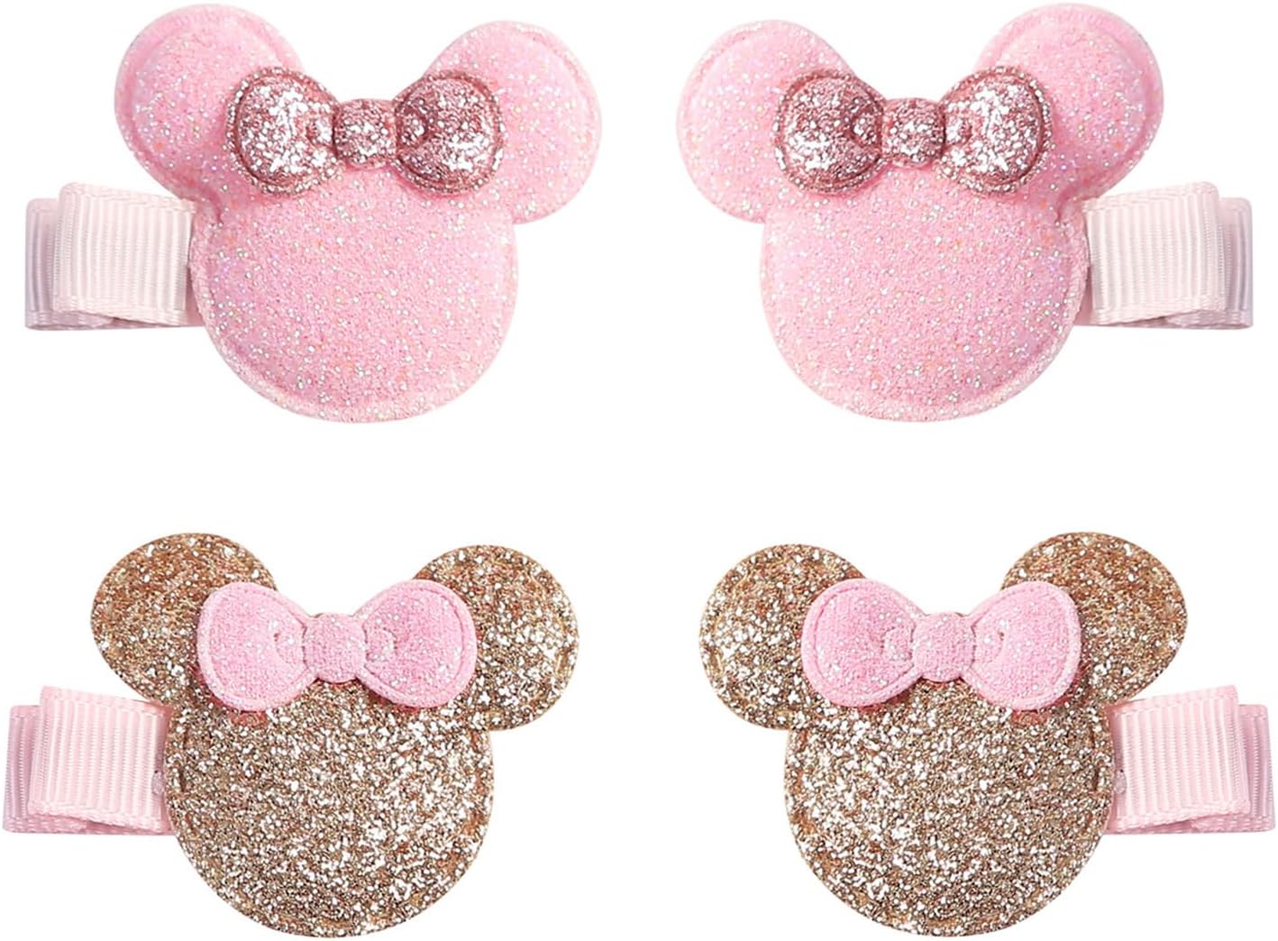 Amazon.com : 2 Pairs Mouse Ears Hair Clips Baby Girls Mini Hair ...