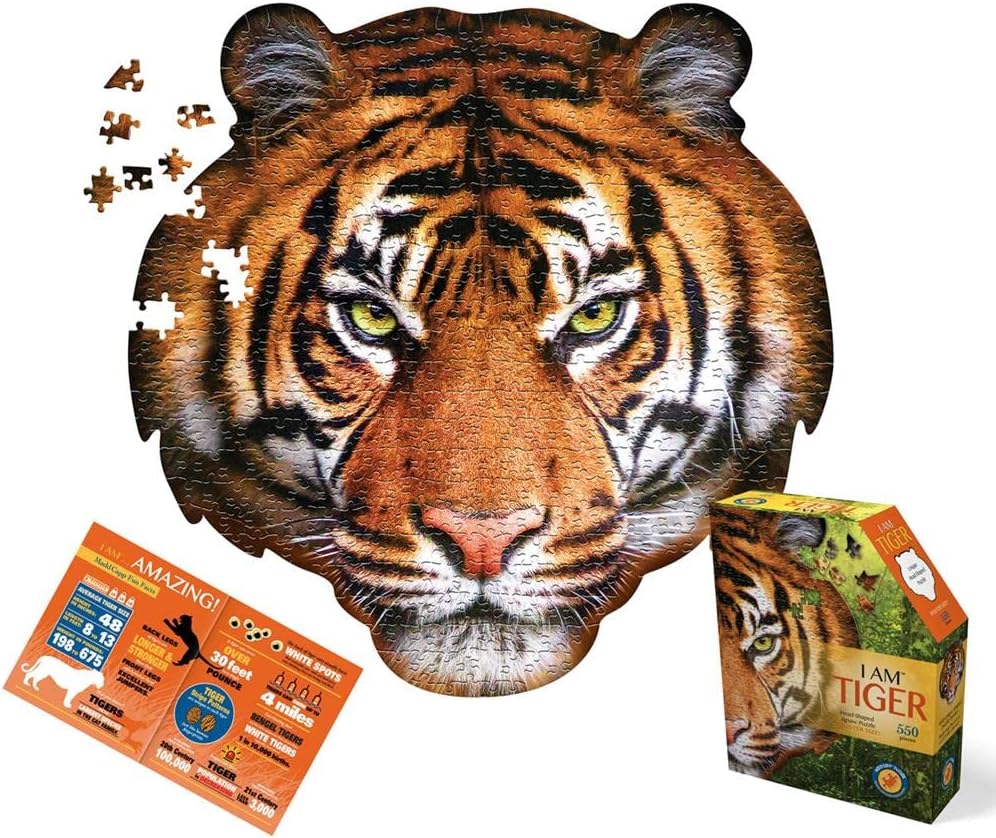Amazon.com: Madd Capp Puzzles - I AM Tiger - 550 Pieces - Animal Shapes ...