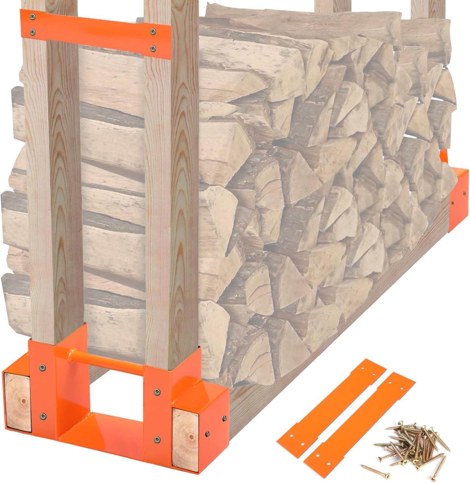 Amazon.com: Outdoor Firewood Log Rack Bracket Kit, Fireplace Wood ...