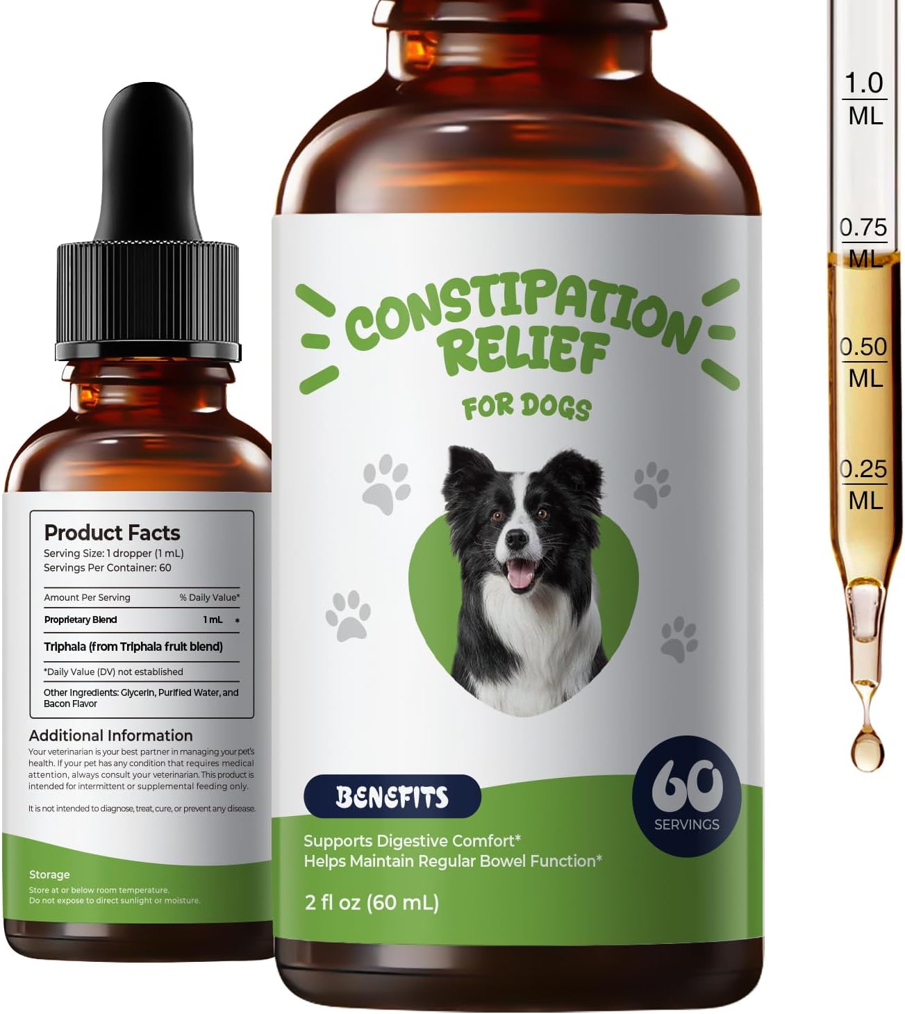 Amazon.com : Homibabis Dog Constipation Relief Liquid Drops for Dogs ...