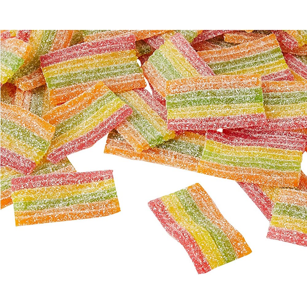 Rainbow Strips - Sour fruit flavour gummy sweets (500g) : Amazon.co.uk ...