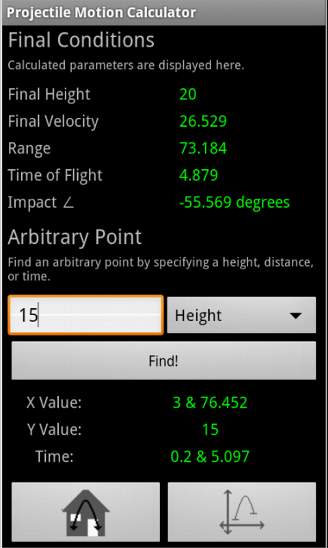 Projectile Motion Calculator - Application sur Amazon Appstore