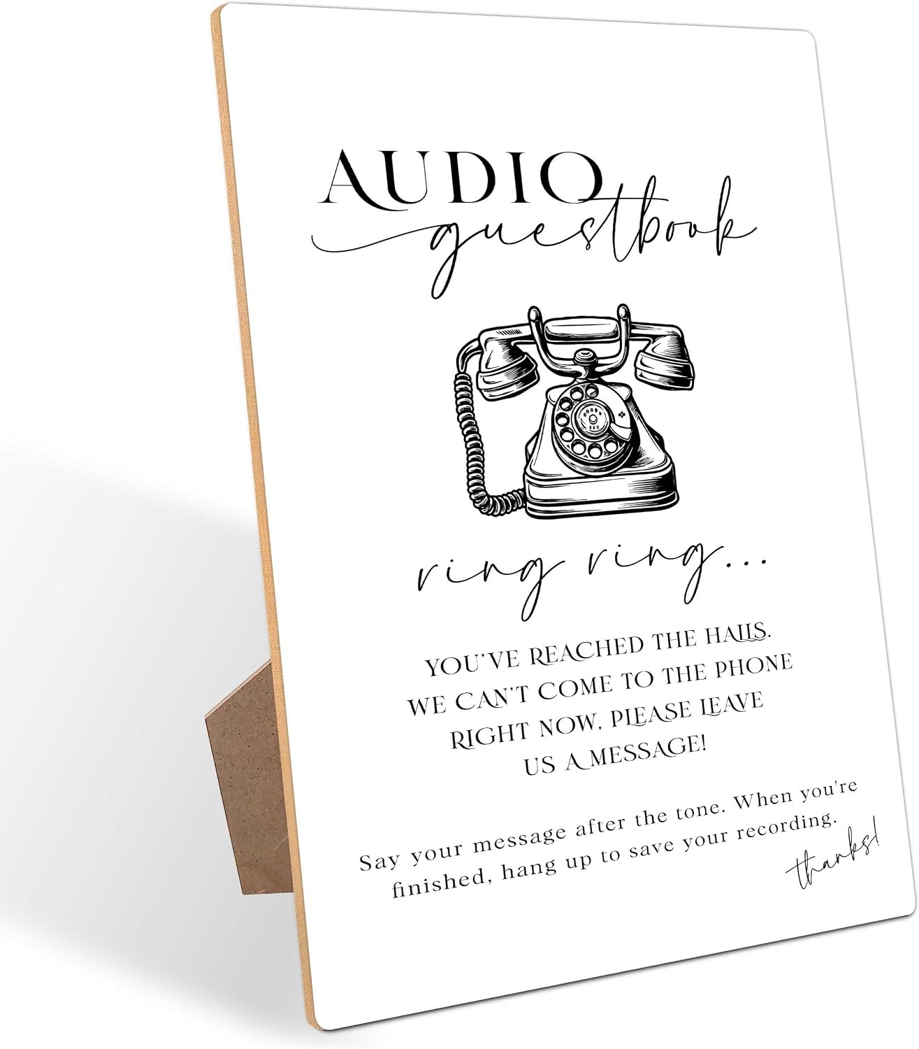 Amazon.com: Audio Guest Book Phone Sign, Minimalist Style Wedding Signs ...