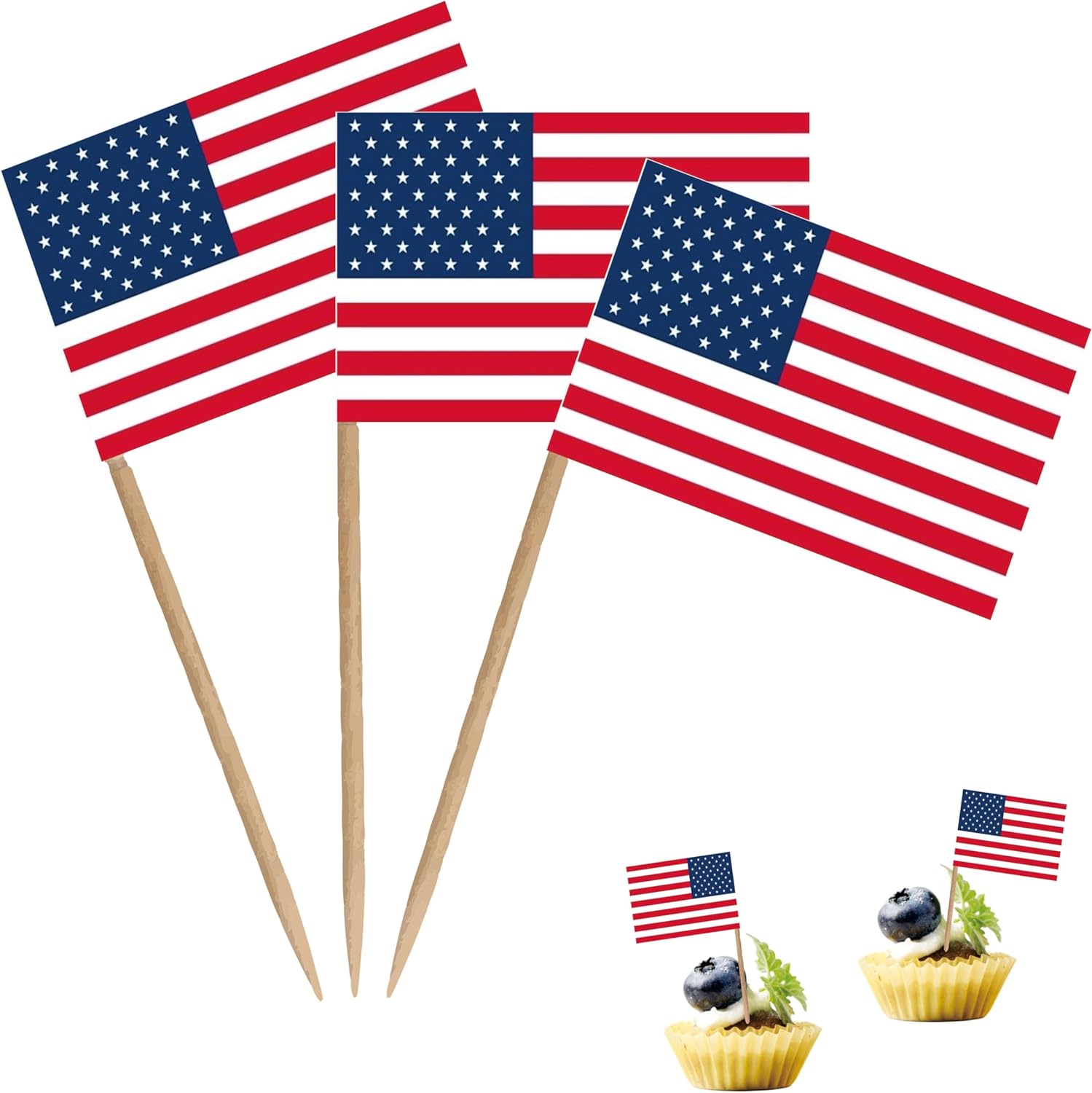 Amazon.com | American US Toothpick Flag USA Small Mini Cocktail Fruit ...