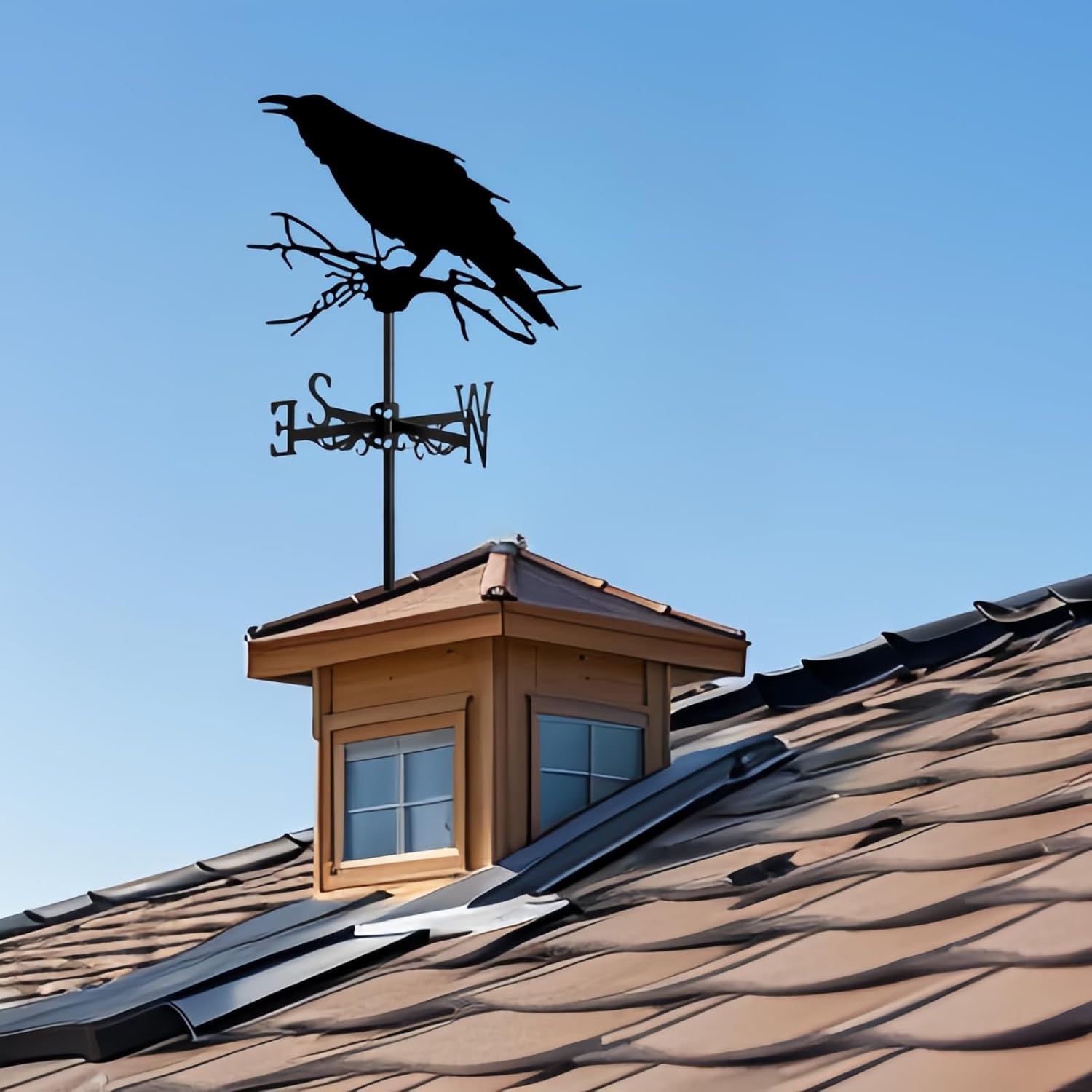 Amazon.com : PYNASA Weather Vane for Roof Mount,3D Black Metal ...