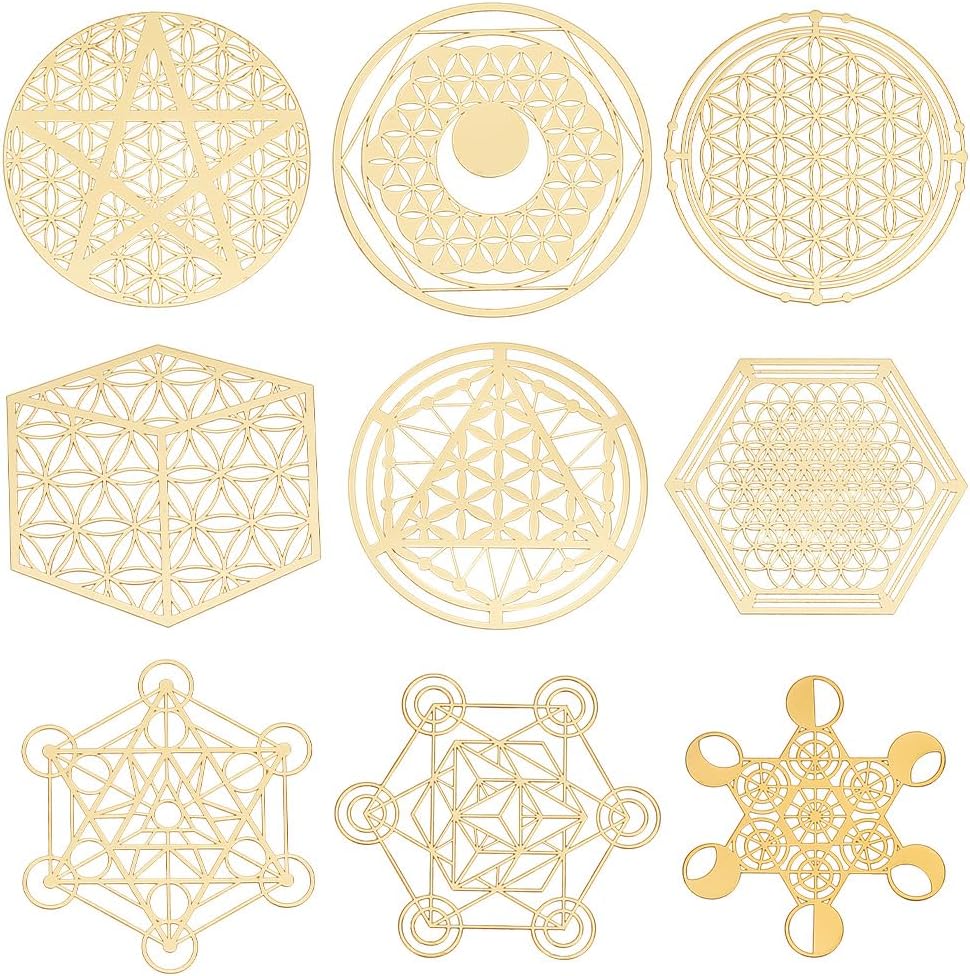 Amazon.com: OLYCRAFT 9Pcs Sacred Geometry Stickers Flower of Life ...