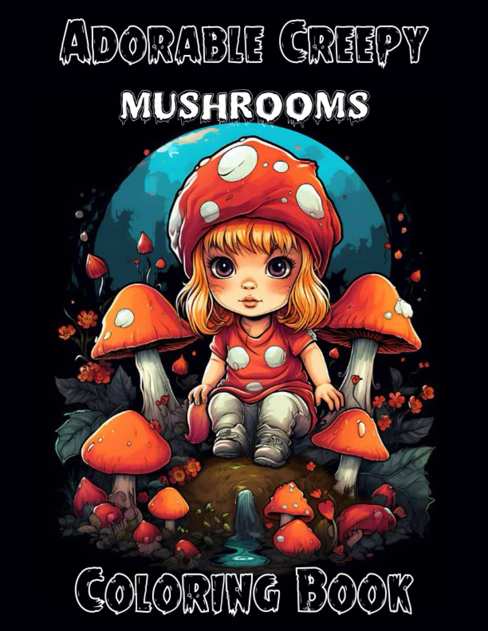 Adorable Creepy Mushrooms Coloring Book: A cute coloring book with ...