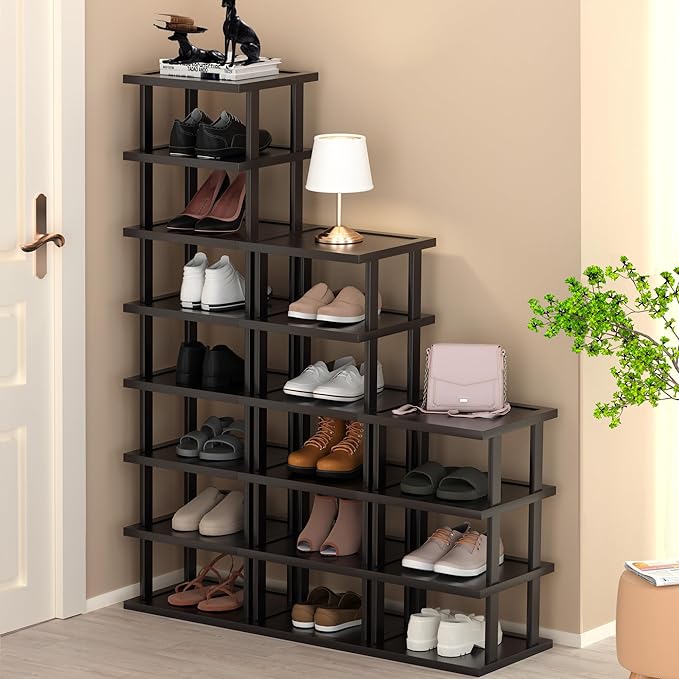 Amazon.com: Vertical Shoe Rack - Tall Narrow Shoe Rack Organizer for ...