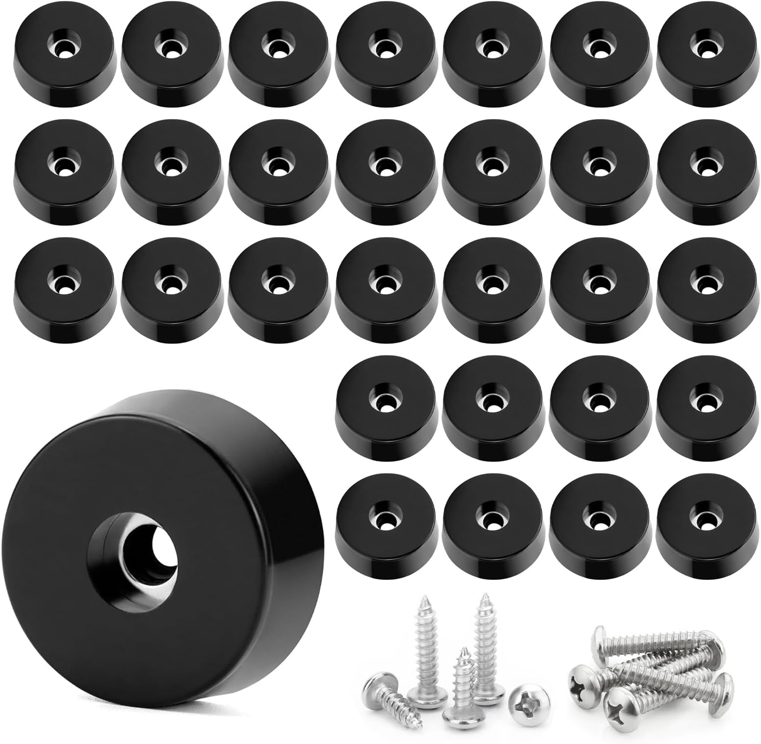 Zocipro Piedini per Mobili Rotondi, 24Pcs Gambe per Mobili in Plastica ...