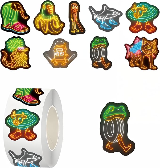 500PCS Small Brainrot Stickers Decorations 1" Tall Fun Animals Italian ...