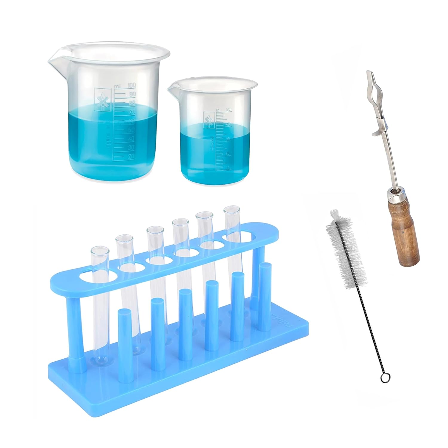 Bello Combo Pack of 11 Lab Products | Plastic Beaker 50ml & 100ml, Test ...