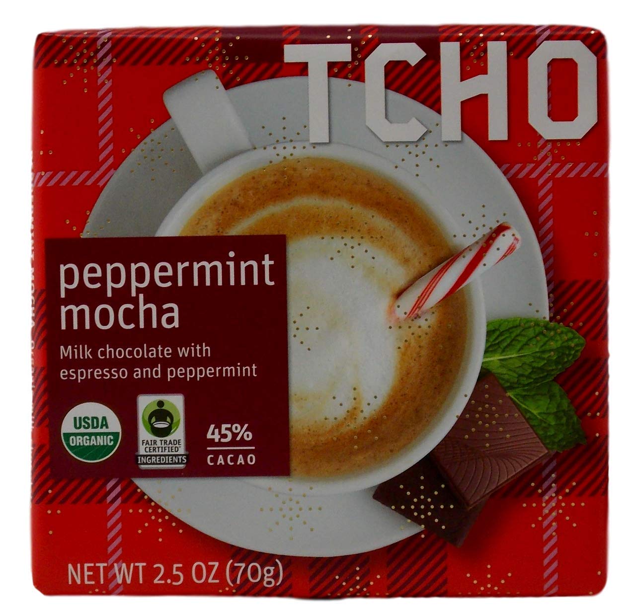 Amazon.com : Tcho Organic Fair Trade Peppermint Mocha Milk Chocolate ...