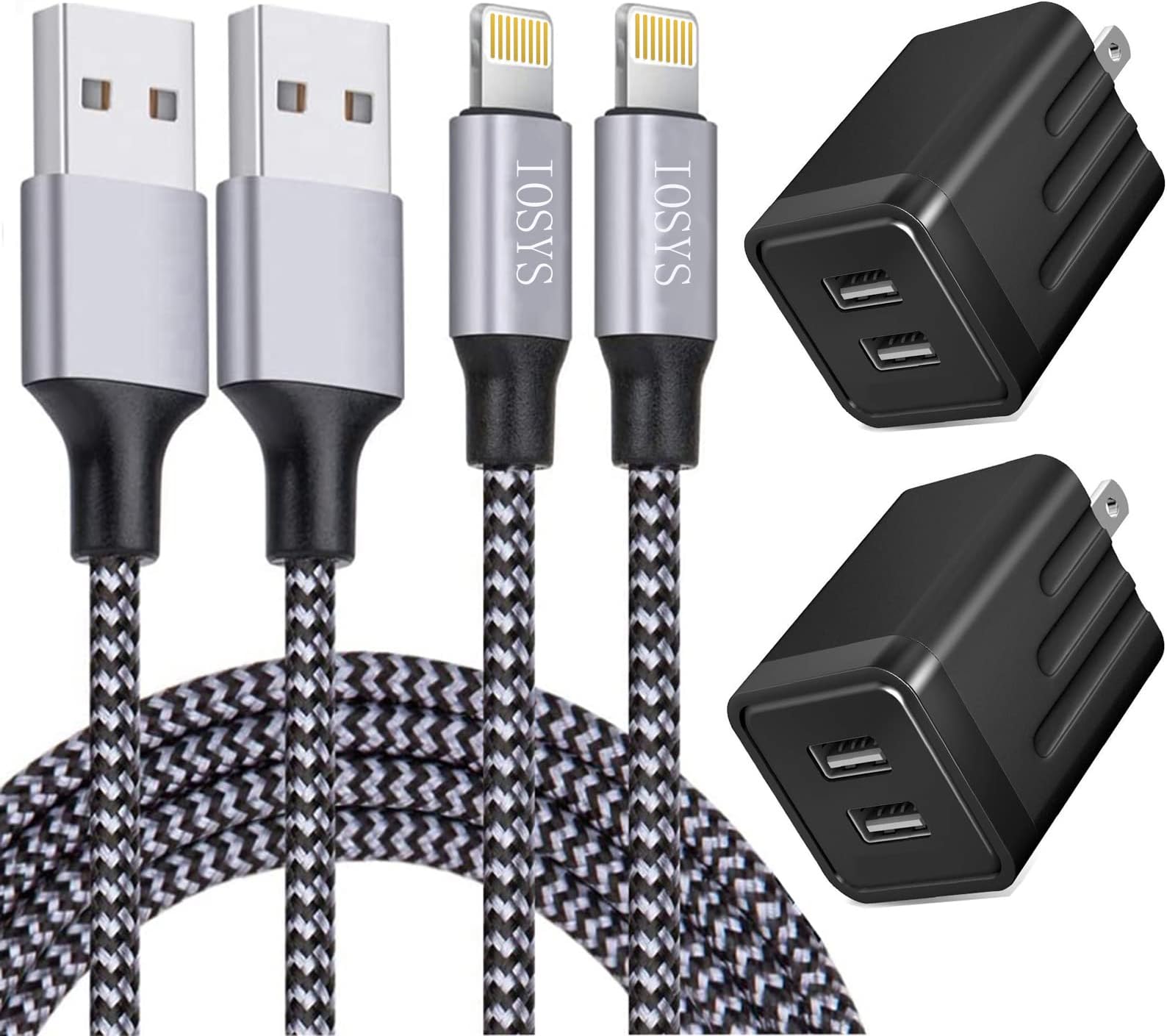 Amazon.com: Fast Charger iPhone, Dual Port A/C Charging Adapter, 2Pack ...