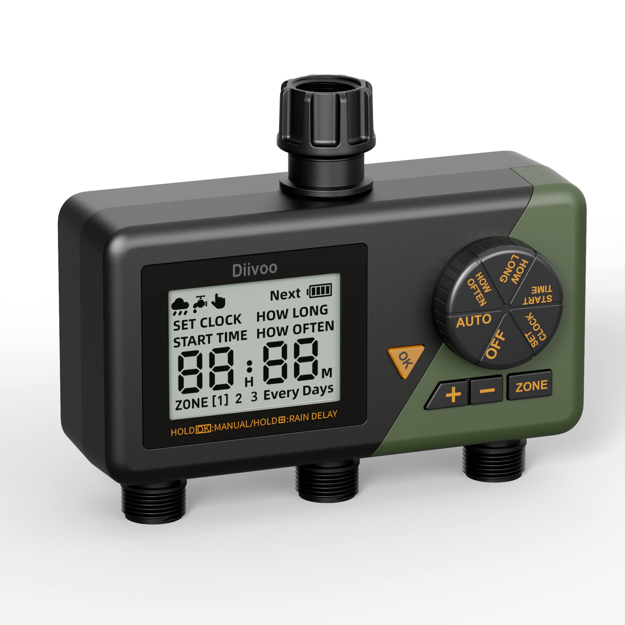 Amazon.com: Sprinkler Timer 3 Zone, Diivoo Water Hose Timer 3 Outlet ...