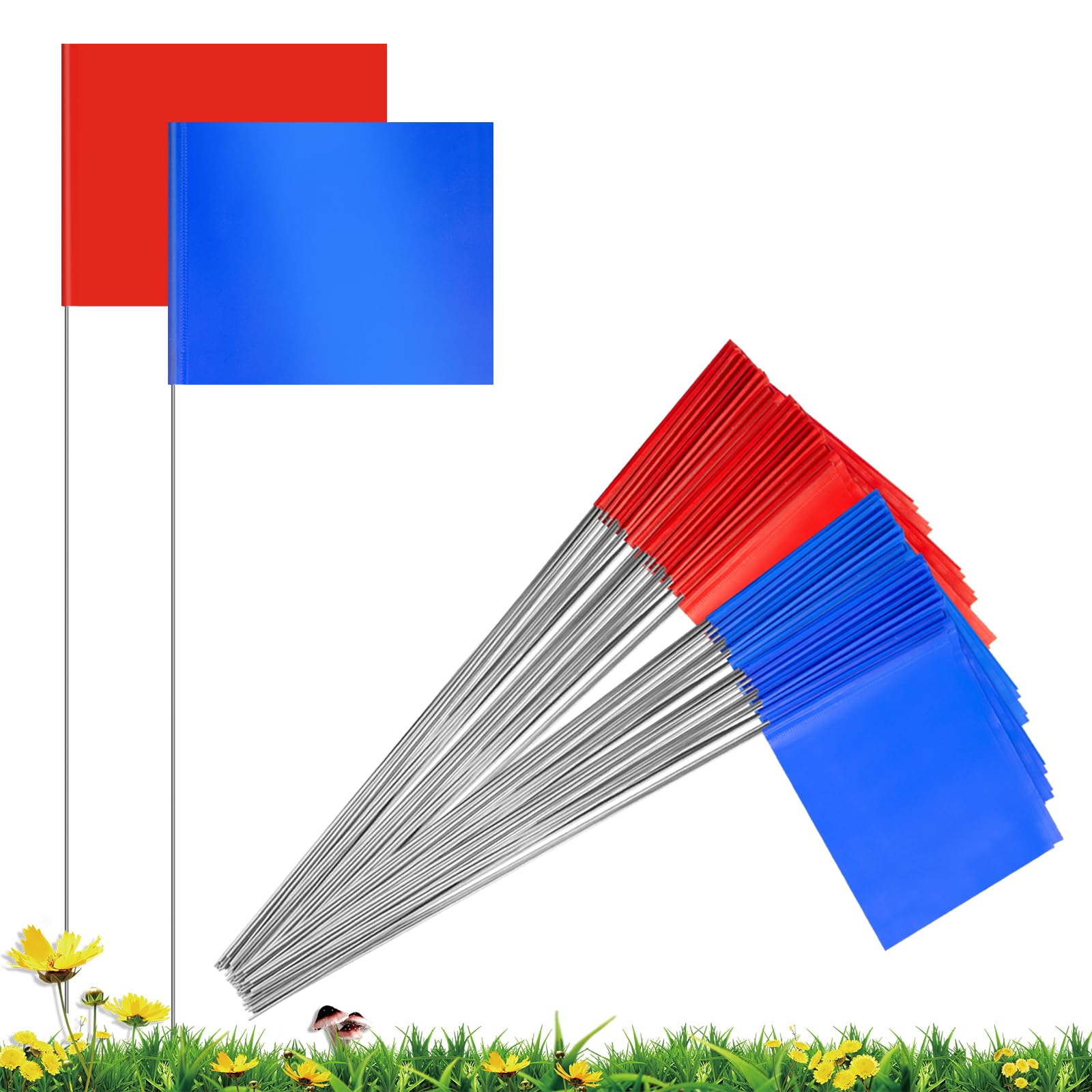 Snapklik.com : 50 Pack Marking Flags Marker Flags For Lawn, 4 5 15 Inch ...