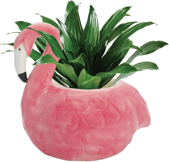 Amazon.com : Streamline Ceramic Flamingo Planter Pot : Patio, Lawn & Garden