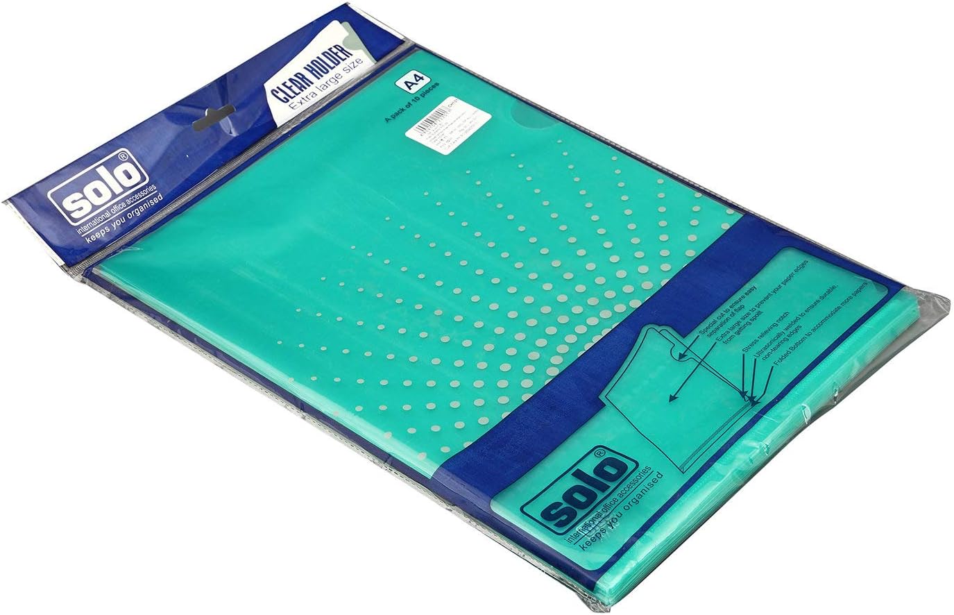 Solo A4 Clear Holder, Pack of 10 - Durable Extra Large Size Sheet ...