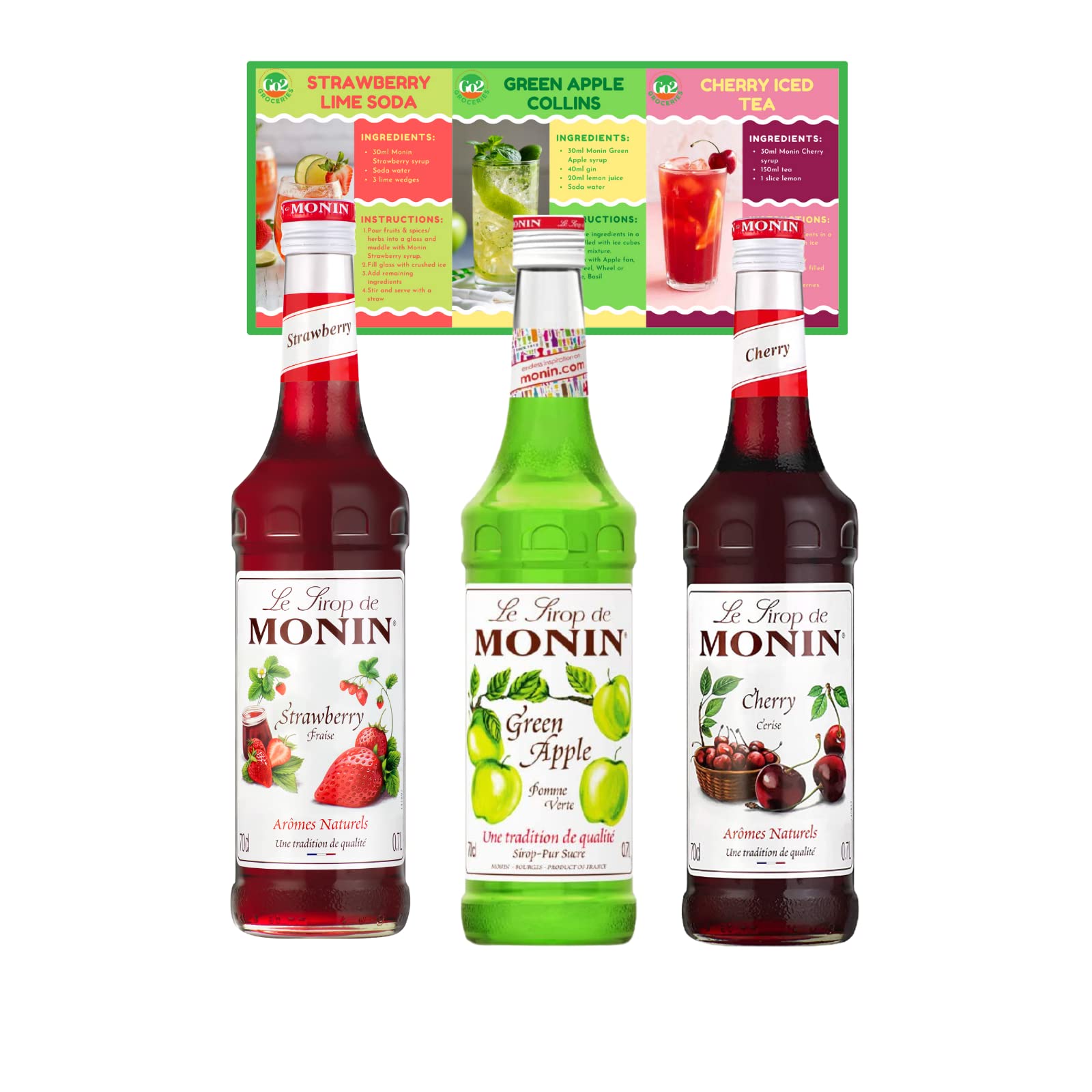 Flavoured Fruit Syrup Bundle Contains Monin Premium Cherry Syrup Monin ...