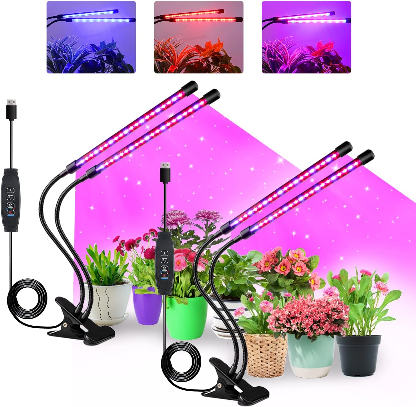 Amazon.com: iPower LED Grow Lights with Full Spectrum Plant Growing ...