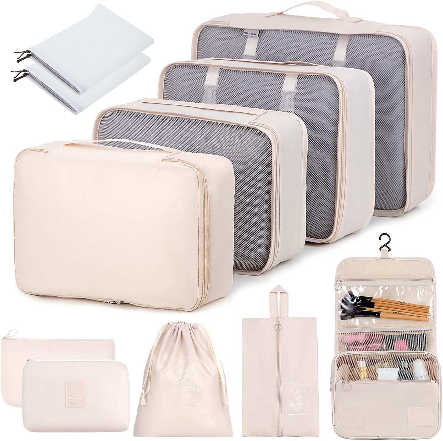 Amazon.com: BESBESME 11 Set Packing Cubes for Suitcases, Travel Cubes ...