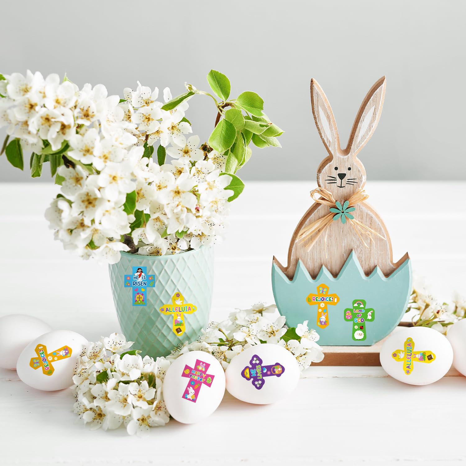 Snapklik.com : Easter DIY Stickers Roll - 300pcs Easter Cross-Shaped ...