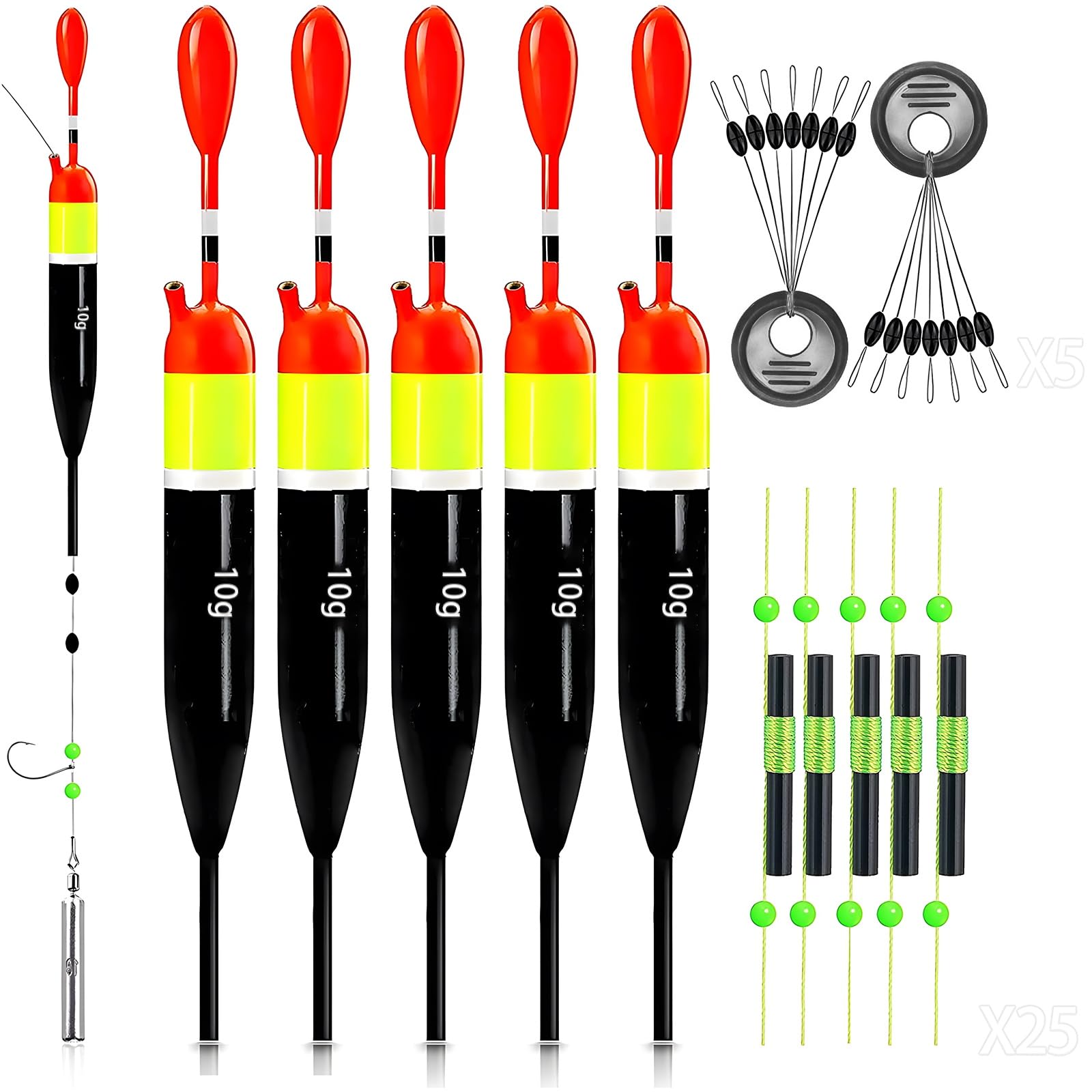 Snapklik.com : Fishing Slip Bobber Float Kit,Balsa Slip Corks And 60pcs ...