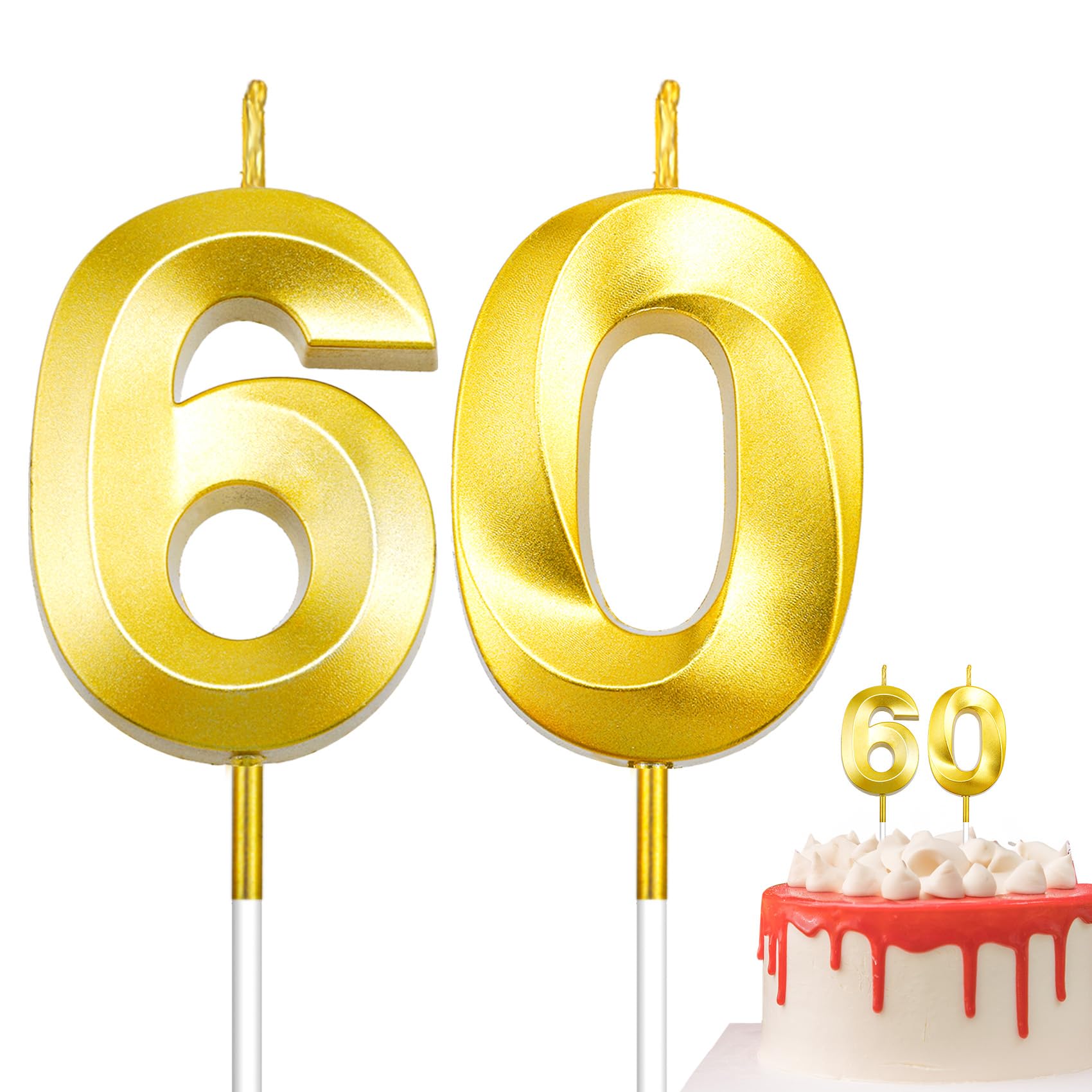 Amazon.com: 60th Birthday Candles, Happy Birthday Candles, Number ...