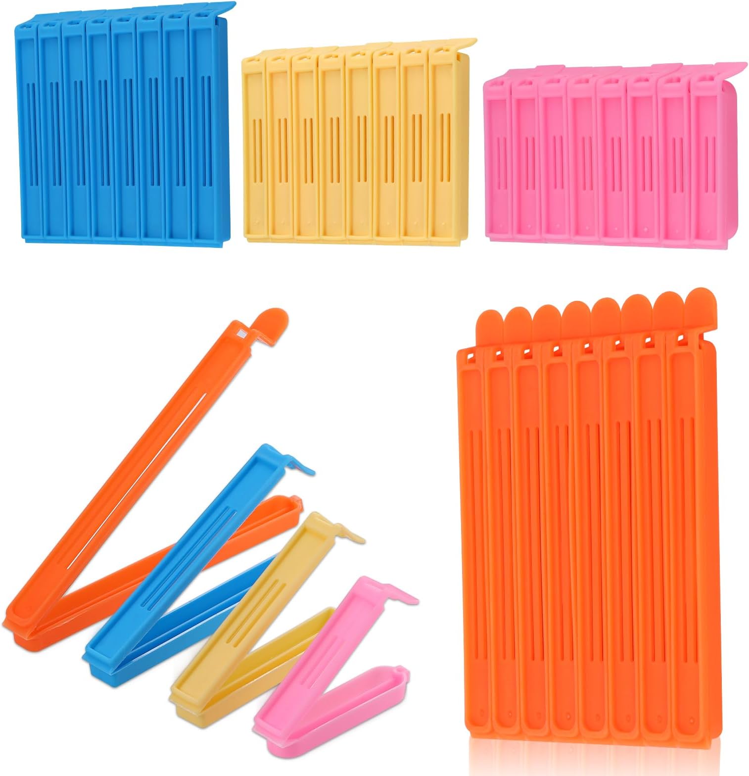 Set of 16 - Food Bag Clips for Food Storage in 4 Assorted Sizes ...