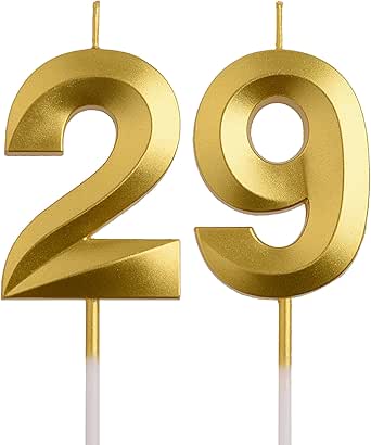 Amazon.com: AOOLADA 29th 92nd Birthday Candles, Gold 92 29 Year Old ...