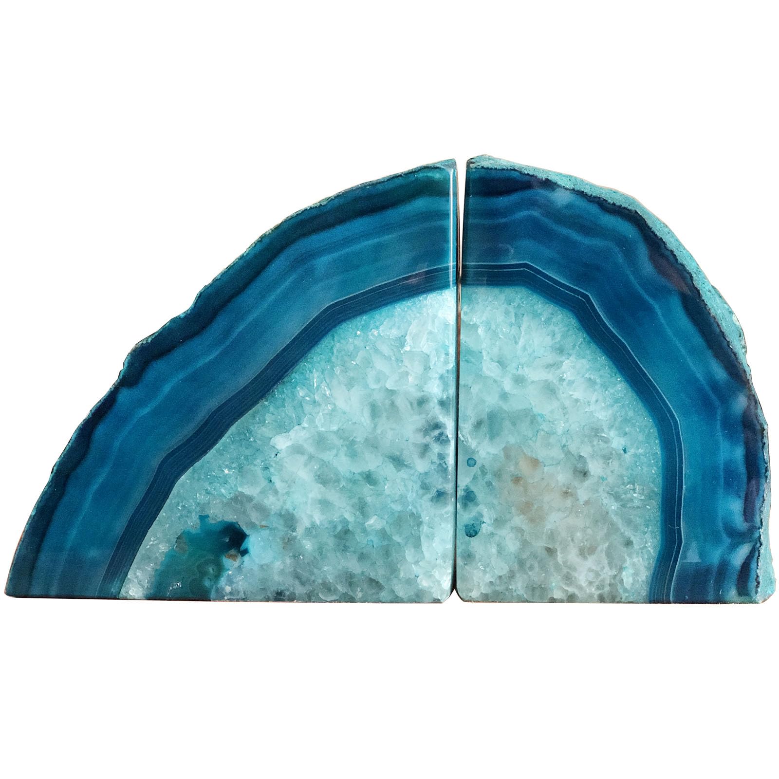 Amazon.com: AMOYSTONE Large Agate Geode Bookends Heavy Duty Stone Book ...