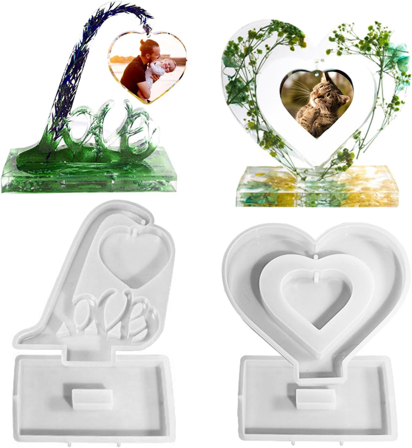 Amazon.com: Heart Resin Molds for Photo Frame, Heart Picture Frames ...