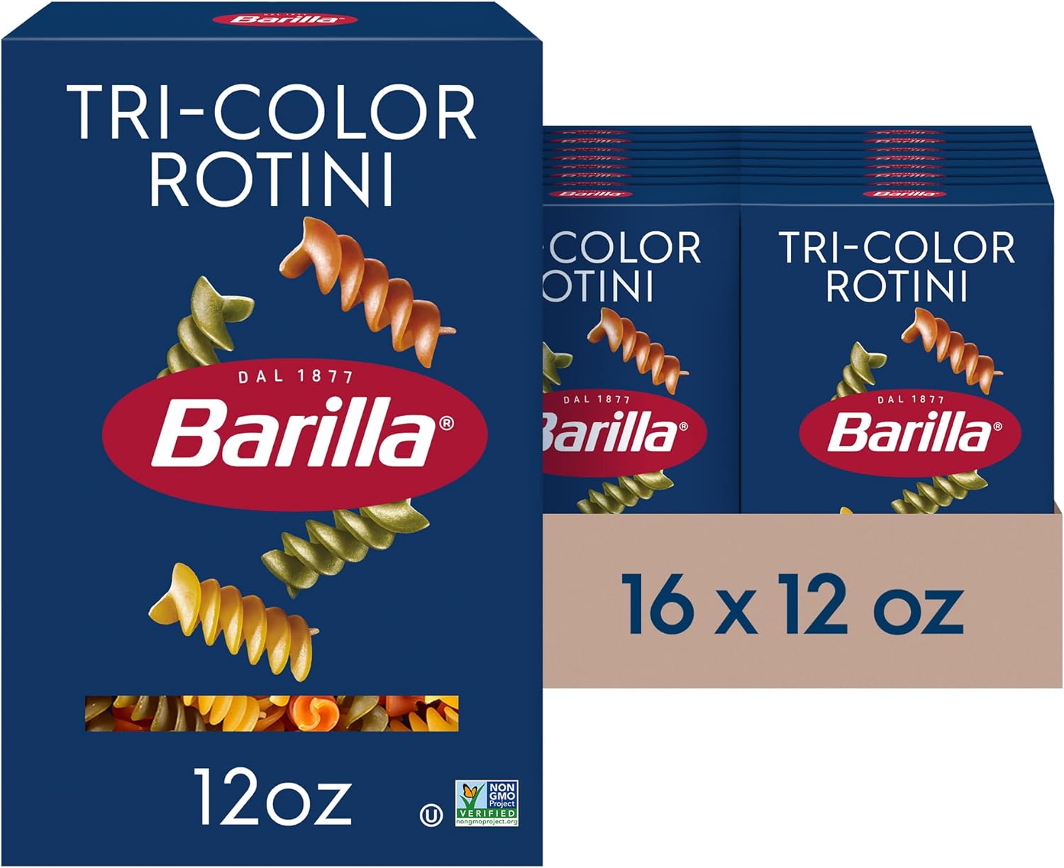Barilla Tri-Color Pasta, Rotini, 12 Ounce (Pack of 16) : Amazon.com.au ...