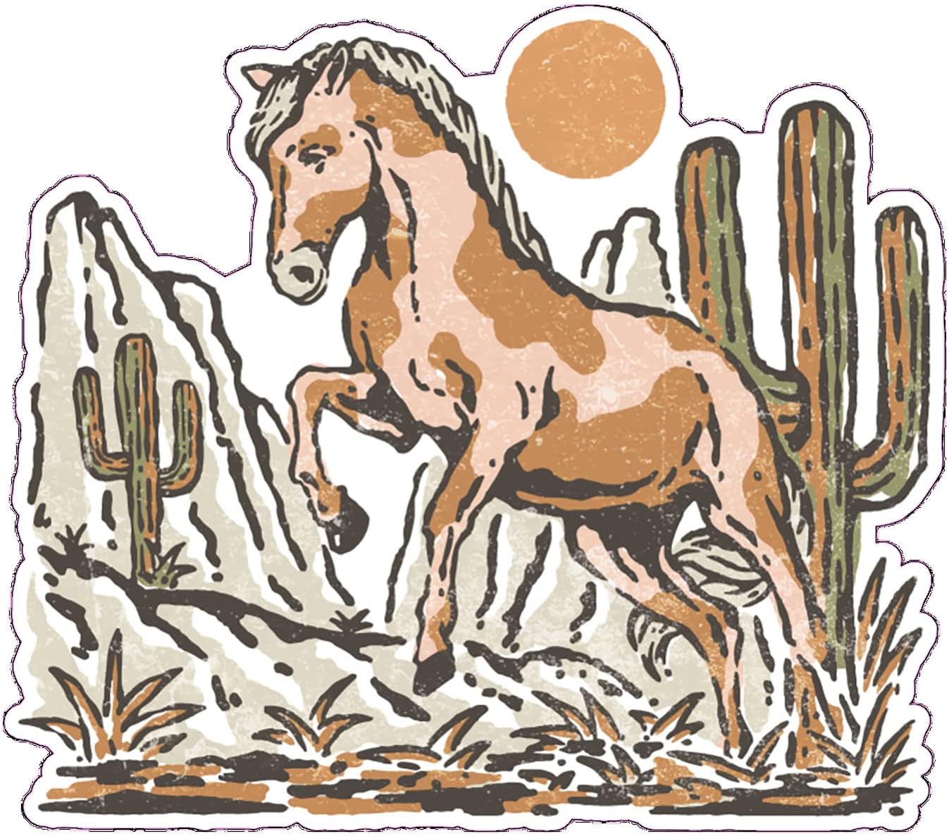 Amazon.com - Wickedgoodz Pink Desert Horse Vinyl Decal - Western Bumper ...